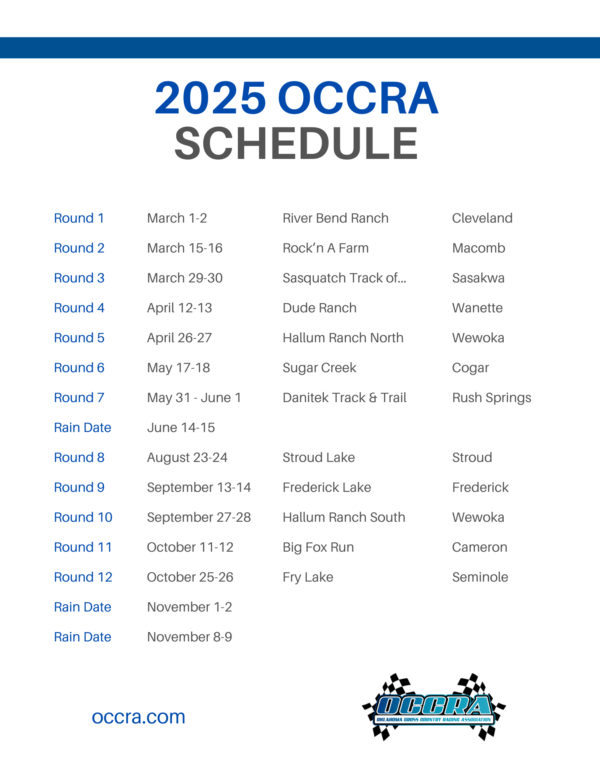 2025 OCCRA Schedule – Oklahoma Cross Country Racing Association